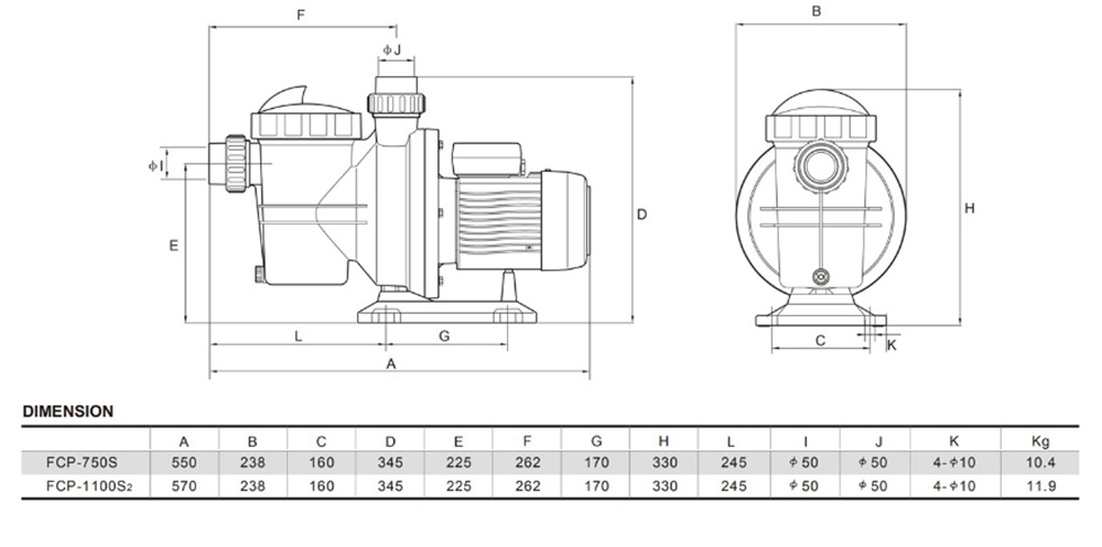 پمپ تصفیه استخر جیلانگ مدل FCP-1100S2 | بهترین قیمت+گارانتی